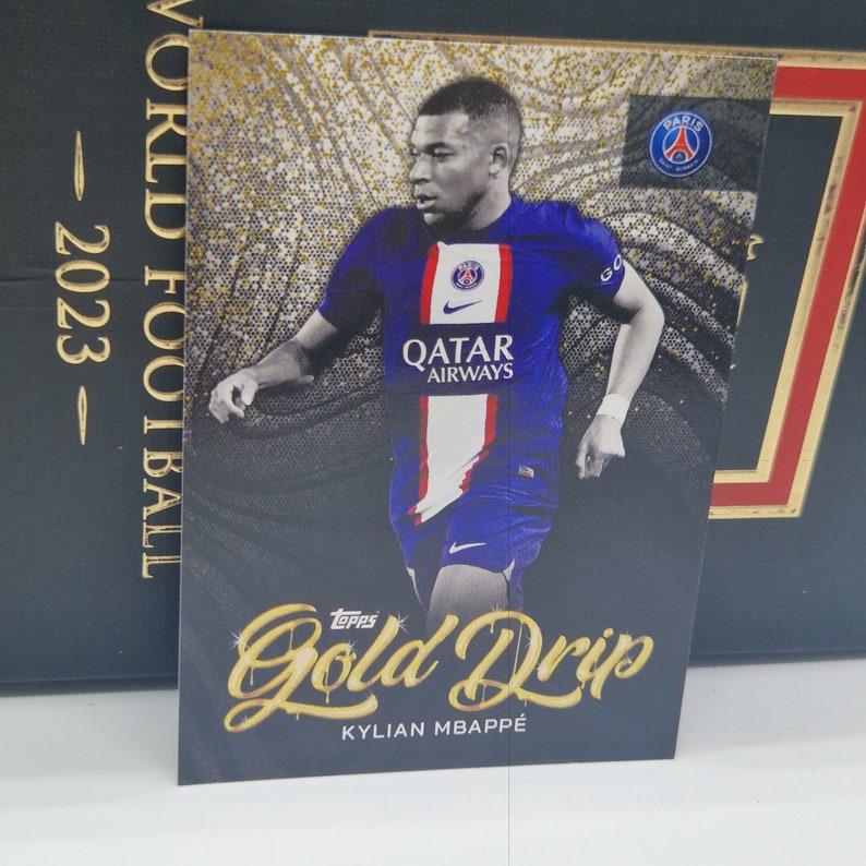 Kylian Mbappe gold Drip 2022-23 Topps Paris Saint Germain Team Set ...