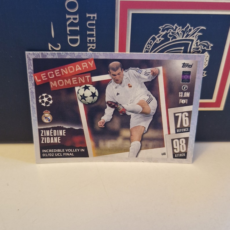 Zinedine Zidane legendary Moment, Topps Match Attax Soccer 2024. Soccer ...