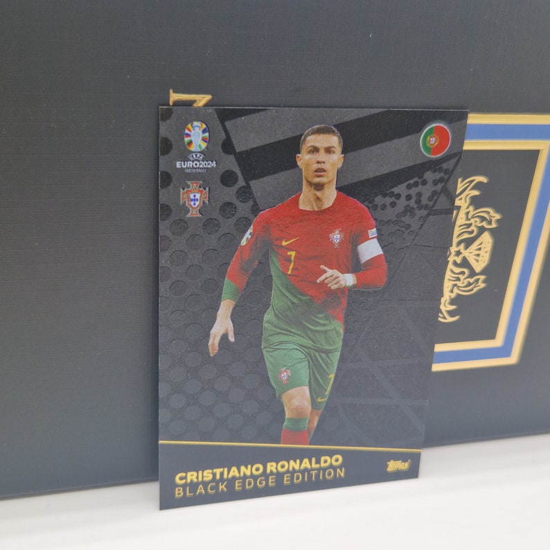 Cristiano Ronaldo "black Edge Edition", Topps Match Attax Euro 2024. Portugal. Soccer Card ...