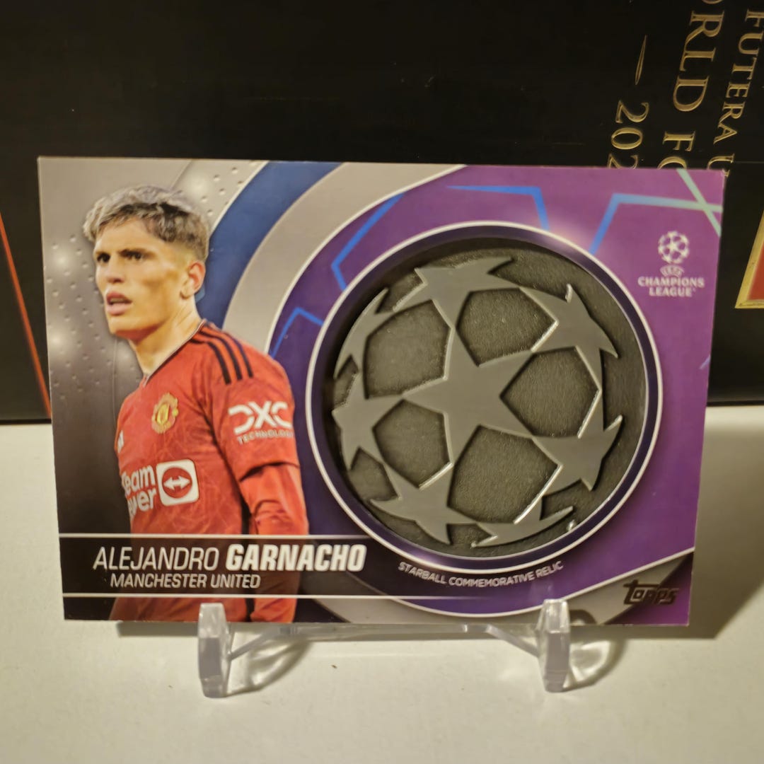 Alejandro Garnacho commemorative Starball Relic Card Topps UEFA Club ...