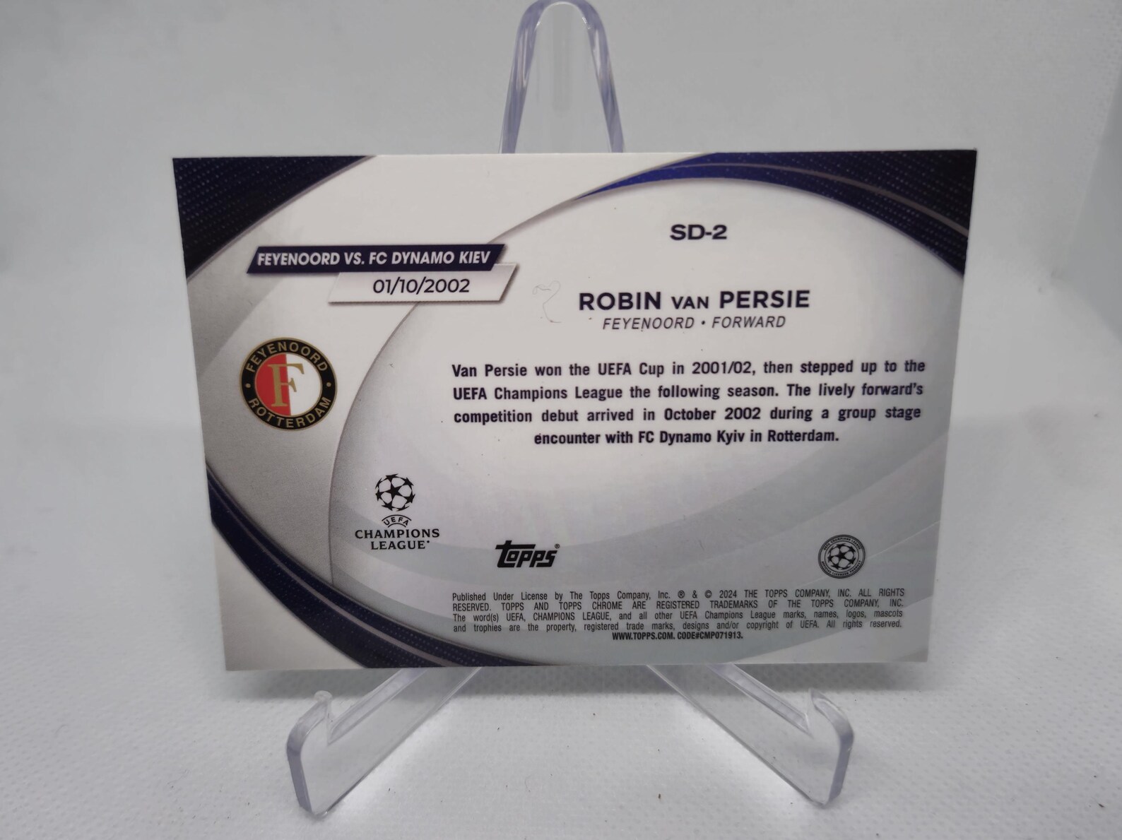 Robin Van Persie "starball Debut" Topps Chrome 23/24. Soccer Card ...