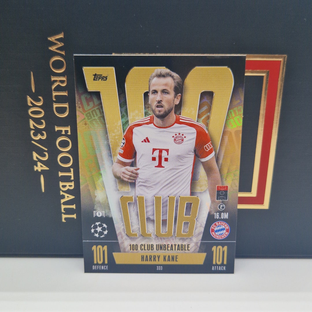 Harry Kane "100 Club", Topps Match Attax Extra 2024. Soccer Card ...