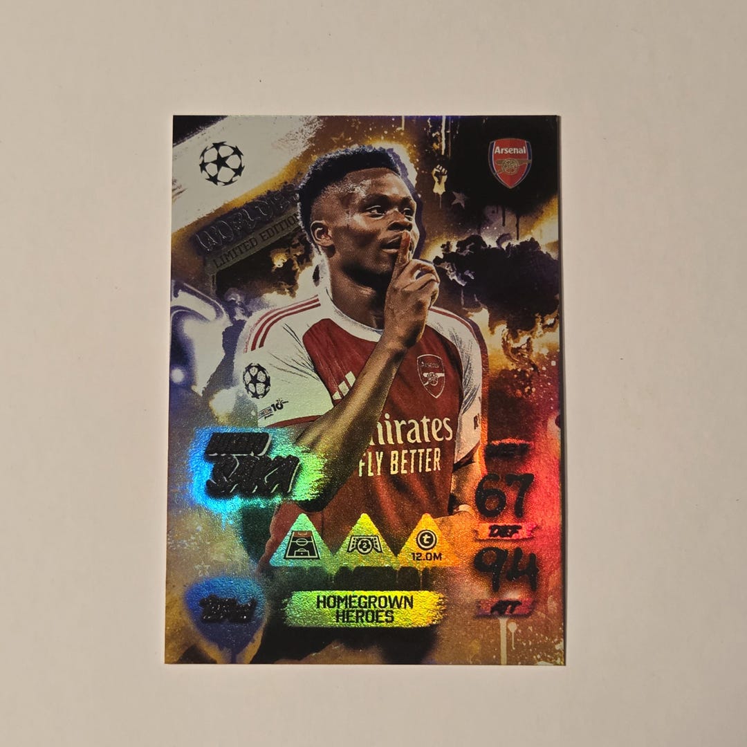 Bukayo Saka "worldies Limited Edition" Topps Match Attax 25/26. Trading ...
