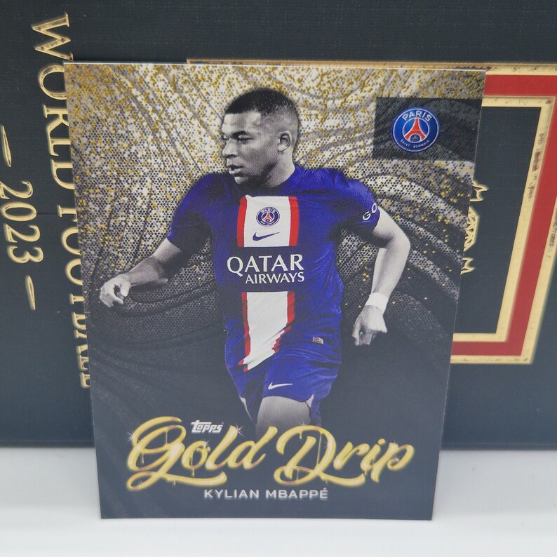 Kylian Mbappe gold Drip 2022-23 Topps Paris Saint Germain Team Set ...