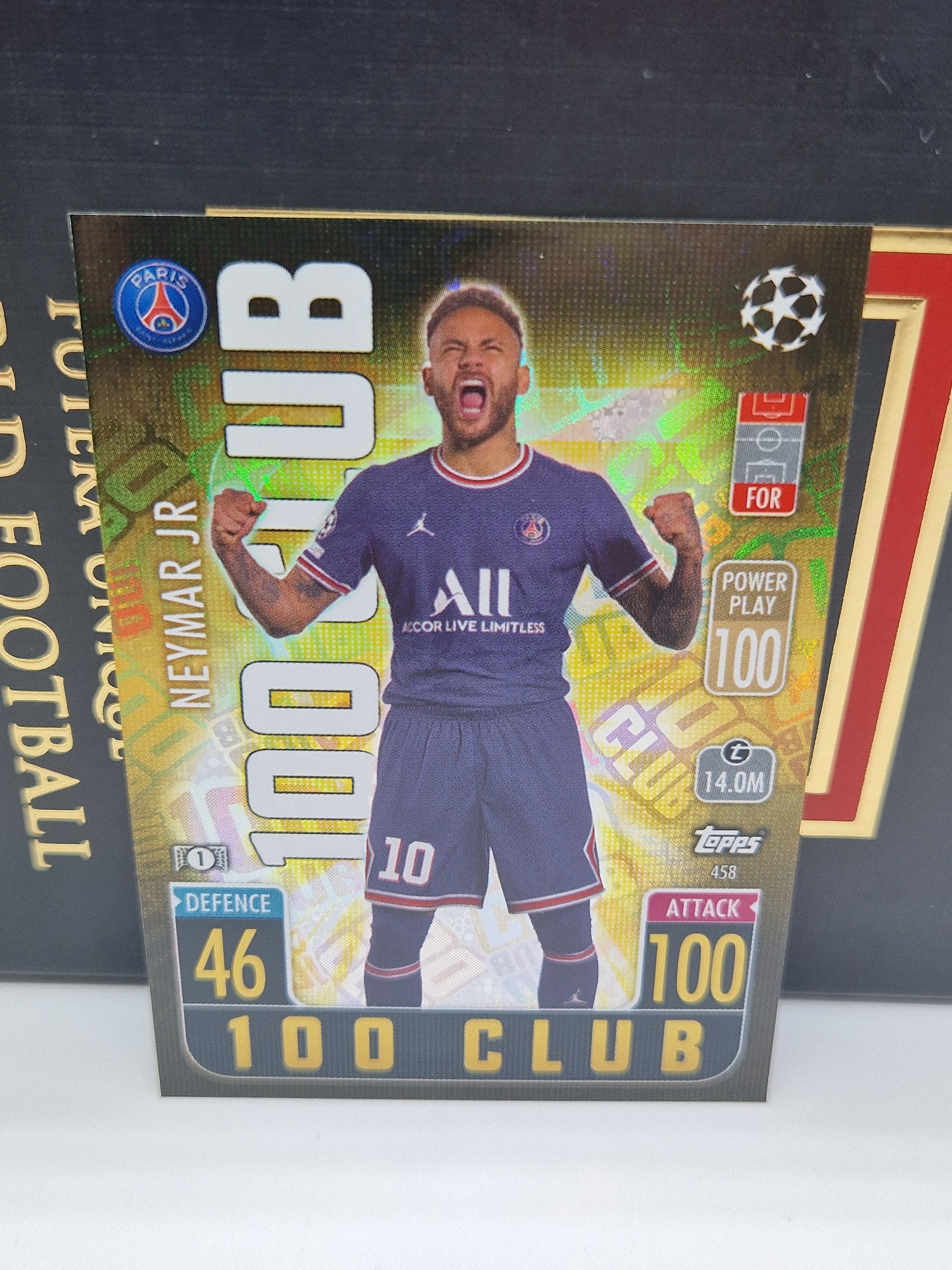Neymar JR "100 Club" Topps Match Attax 2021/22. Soccer Card. Trading ...