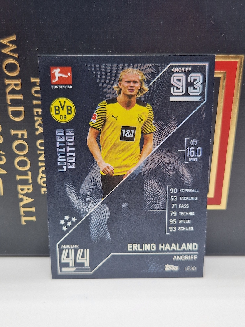 Erling Haaland "limited Edition" Topps Bundesliga 2021. Soccer Card ...