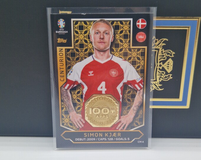 Simon Kjaer "centurion Relic", Topps Match Attax Euro 2024. Denmark ...