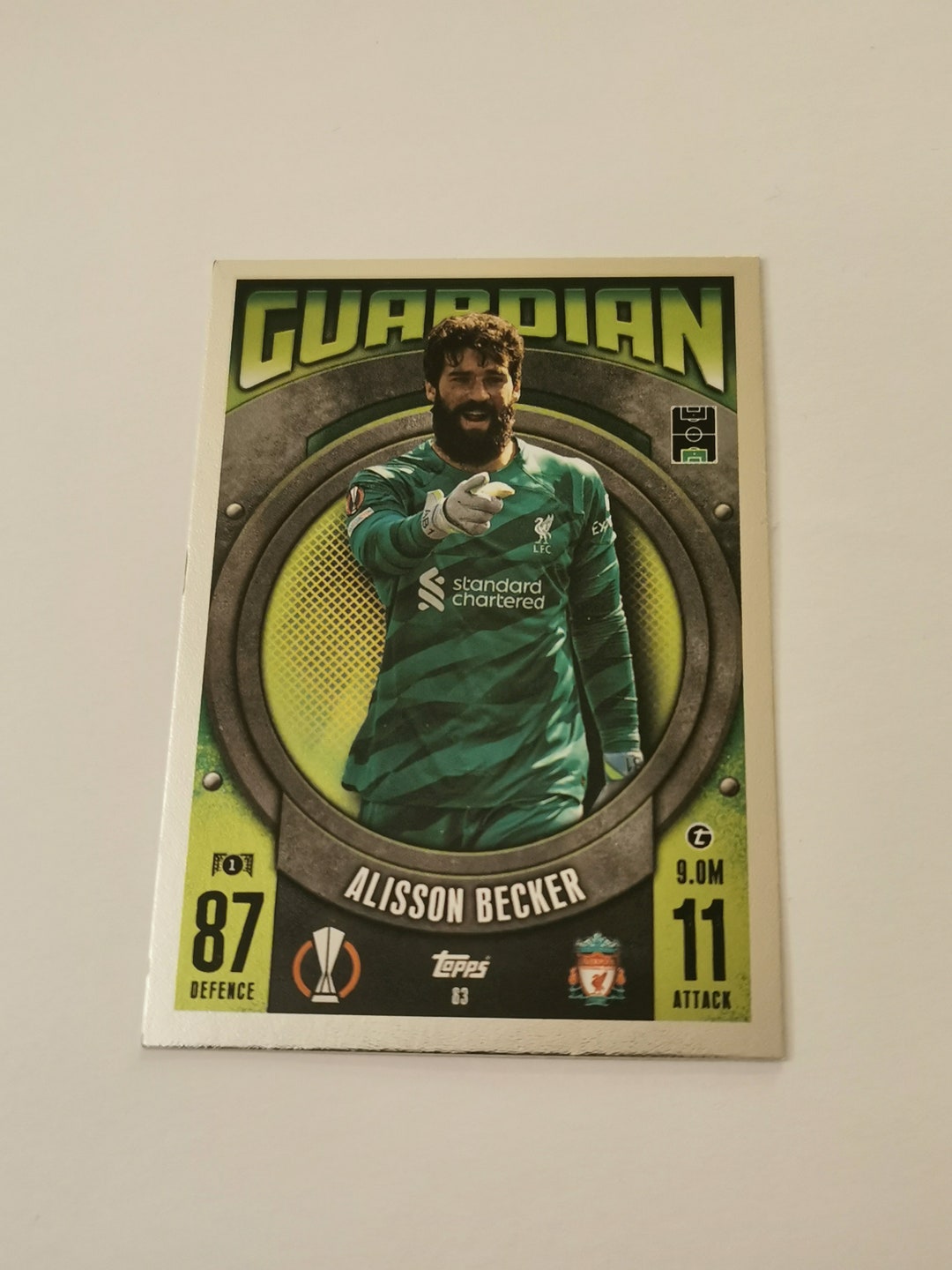 Alisson Becker "guardian" Topps Match Attax Soccer 2024. Soccer Card ...