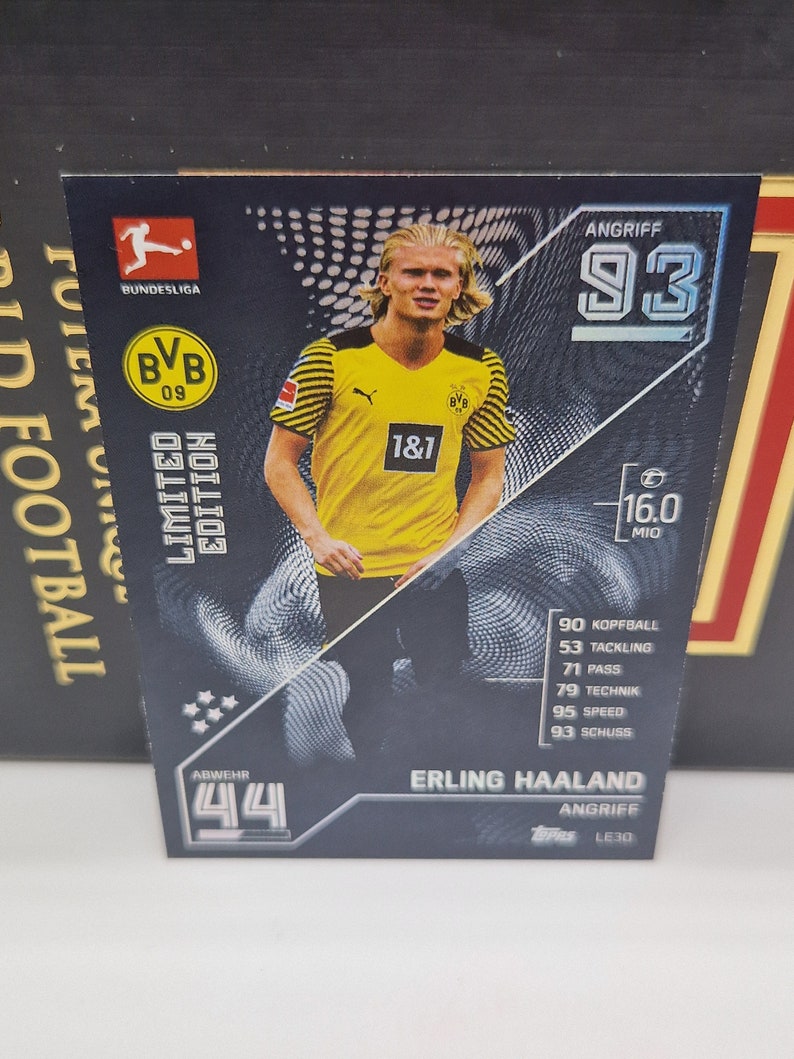 Erling Haaland "limited Edition" Topps Bundesliga 2021. Soccer Card ...