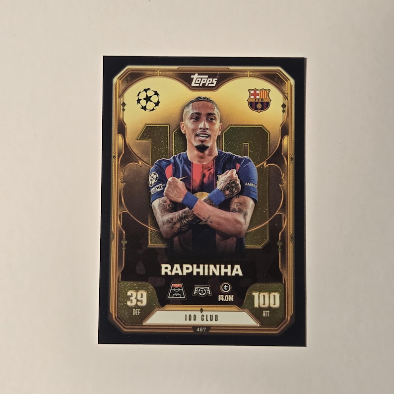 Raphinha "100 Club" Topps Match Attax 25/26. Trading Card. Soccer Card ...