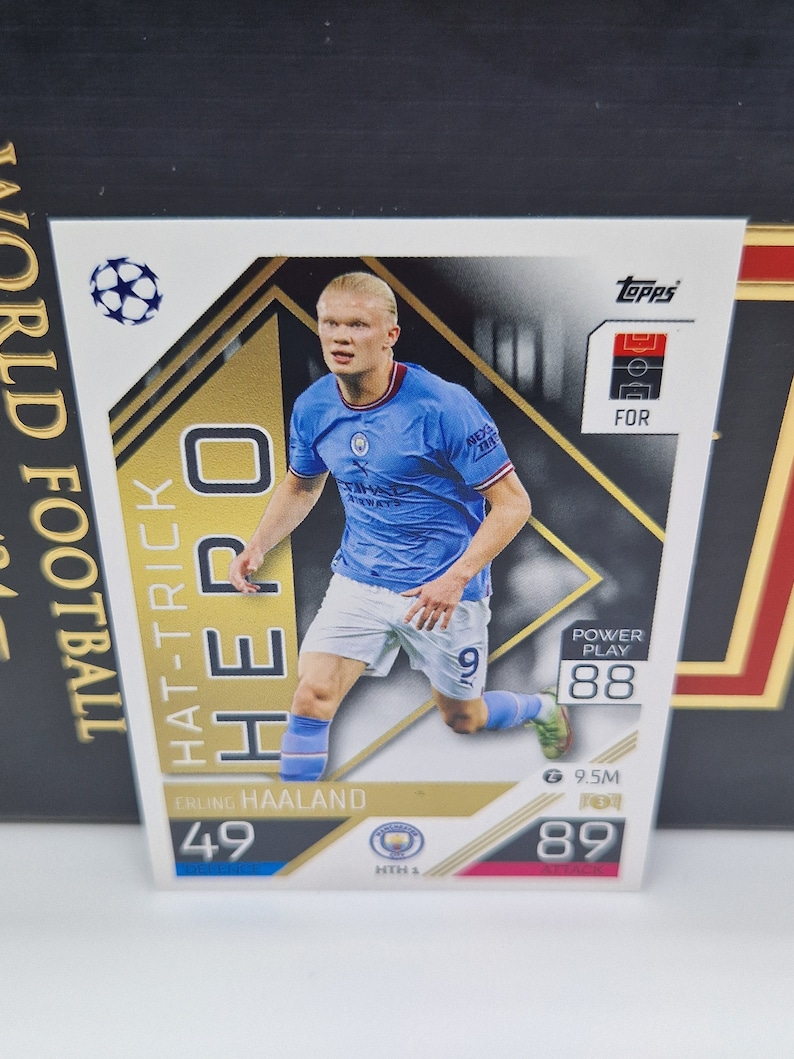 Erling Haaland "hat-trick Hero", Topps Match Attax 2022/23. Soccer Card ...