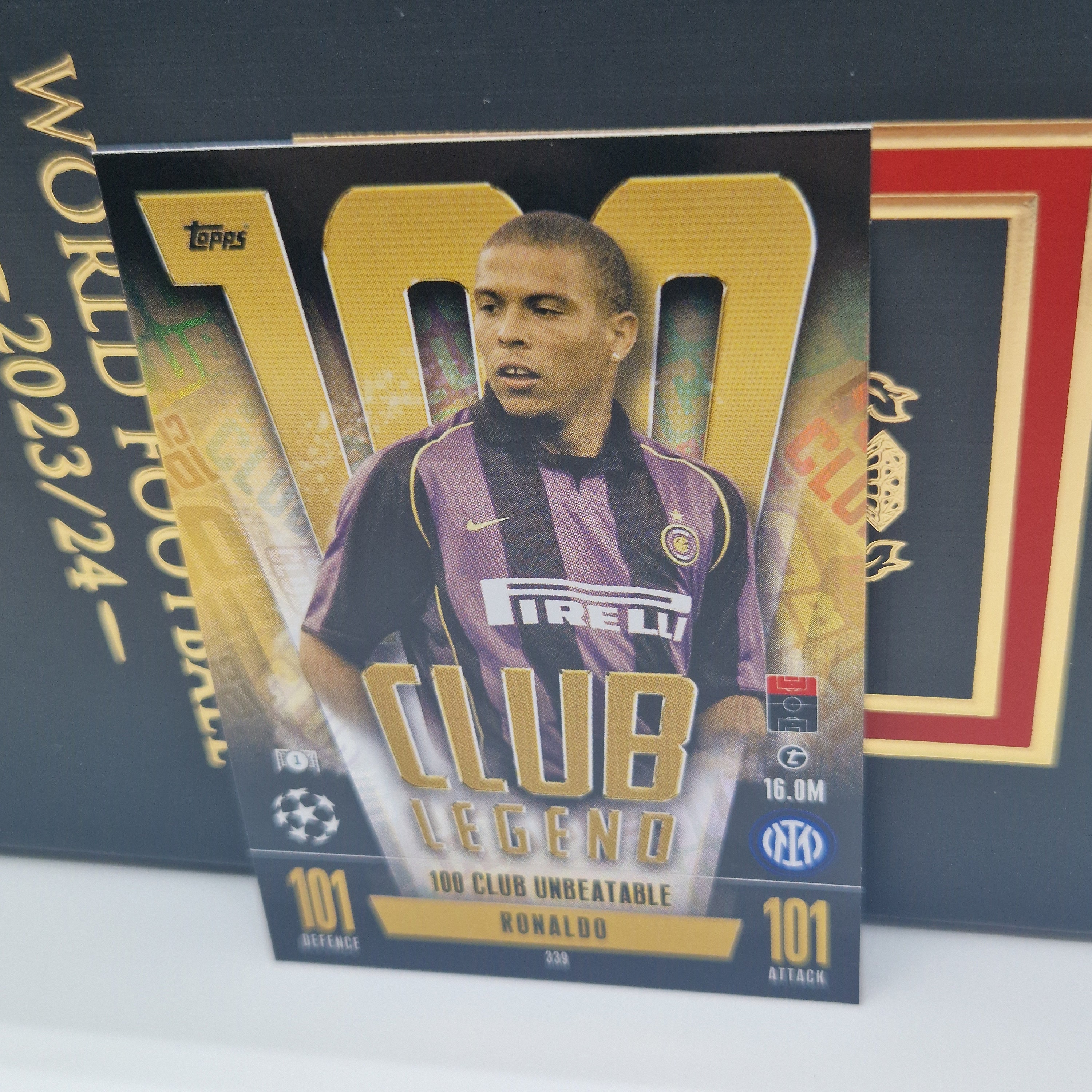 Ronaldo R9 "100 Club", Topps Match Attax Extra 2024. Soccer Card. Trading Card. Combined ...