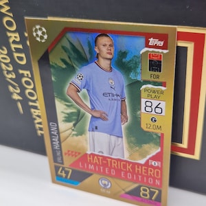 Erling Haaland "hat-trick Hero Limited Edition", Topps Match Attax 2022 ...