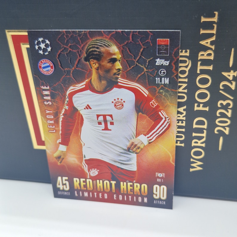 Leroy Sanè "red Hot Hero Limited Edition", Topps Match Attax Extra 2024 ...