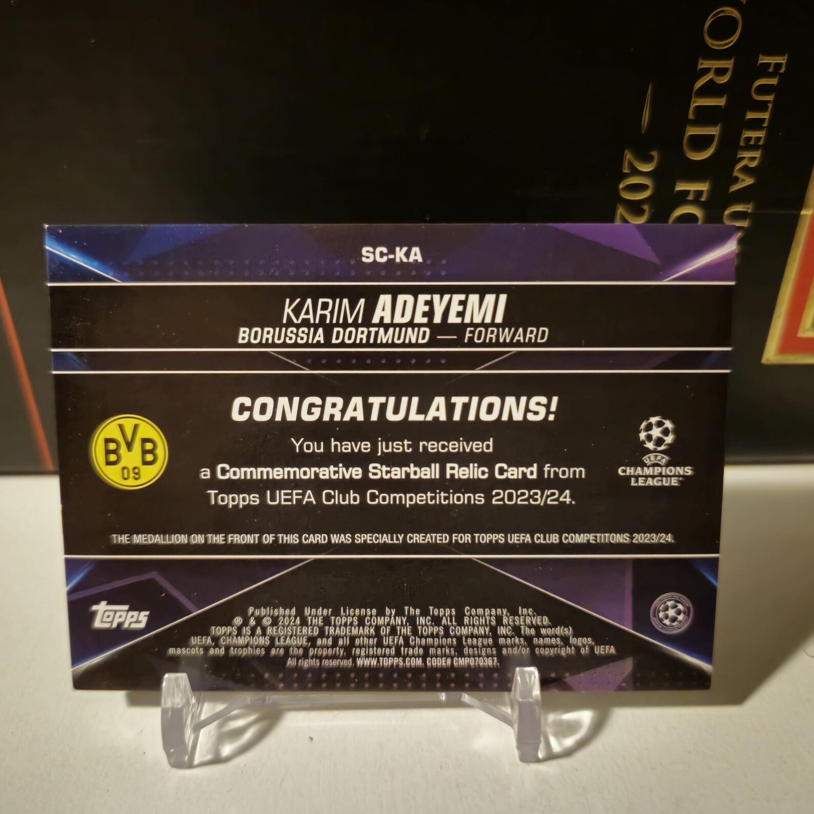 Karim Adeyemi "commemorative Starball Relic Card" Topps UEFA Club ...