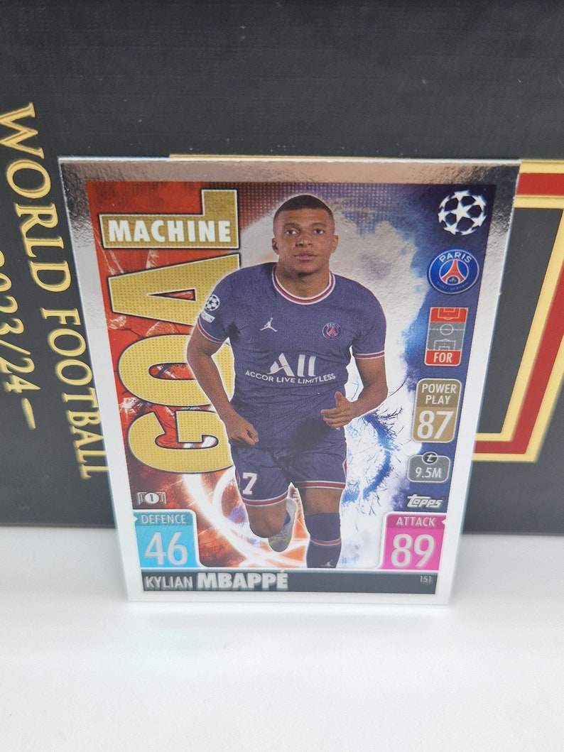 Kylian Mbappe goal Machine, Topps Match Attax 2021/2022. Soccer Card ...