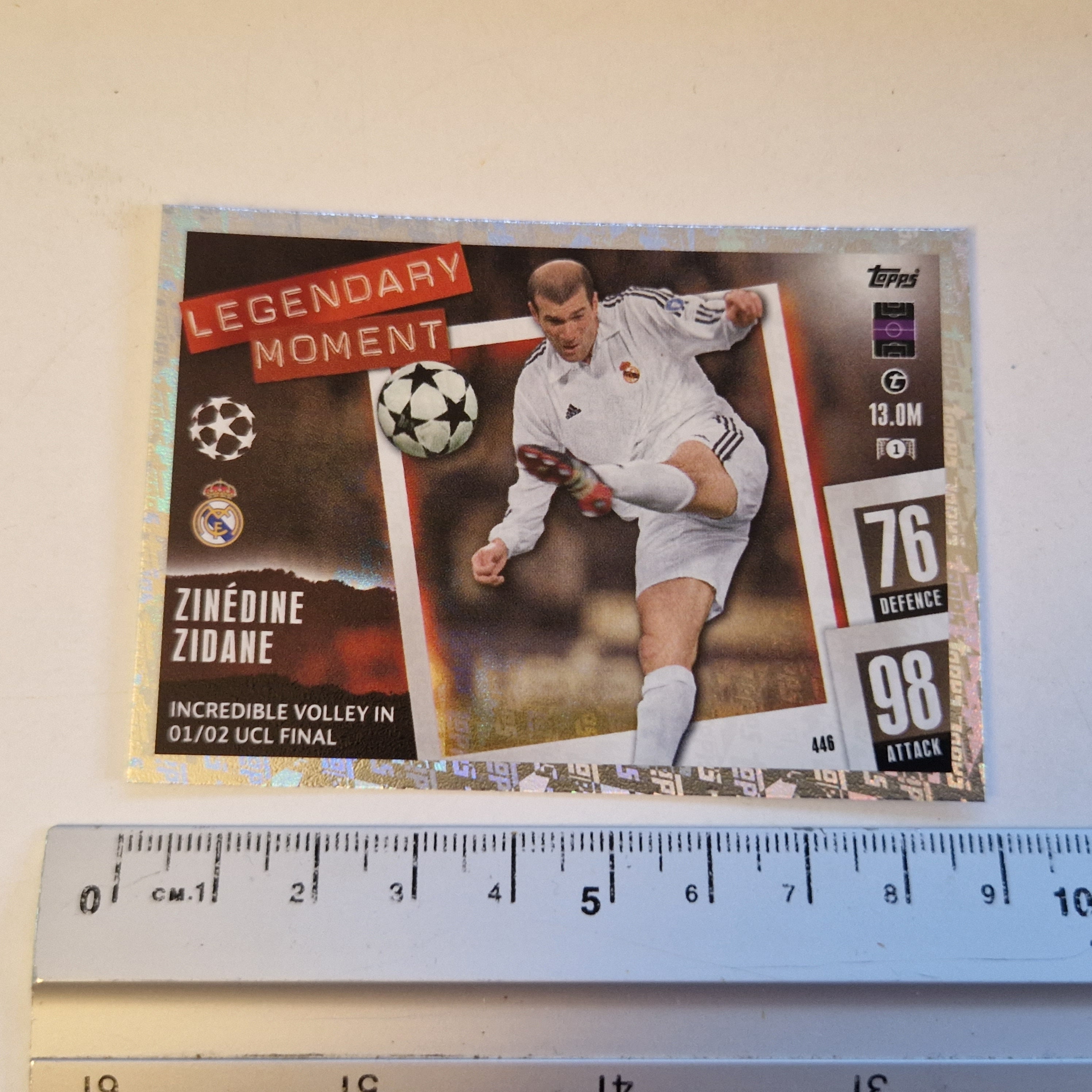 Zinedine Zidane legendary Moment, Topps Match Attax Soccer 2024. Soccer ...
