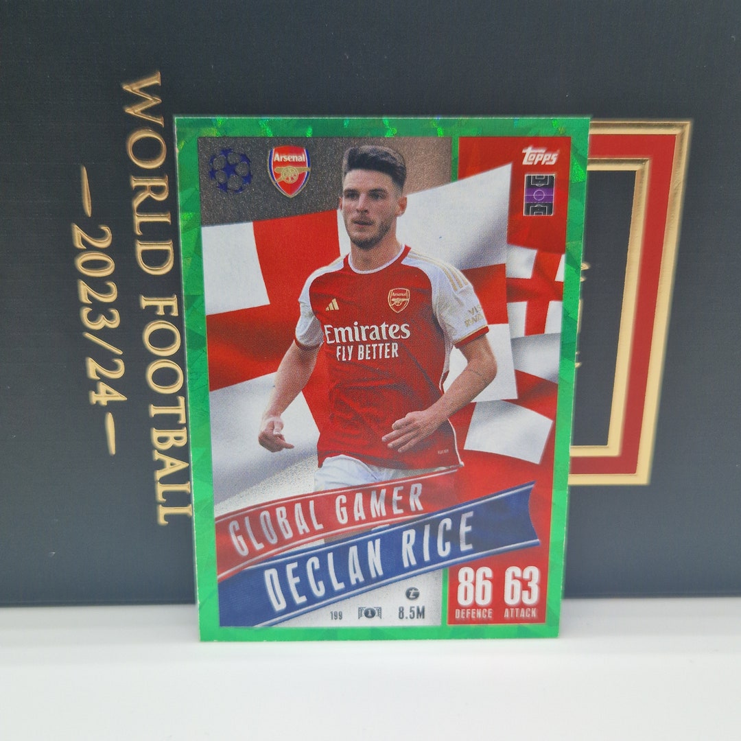 Declan Rice global Gamer Emerald, Topps Match Attax Extra 2024. Soccer ...