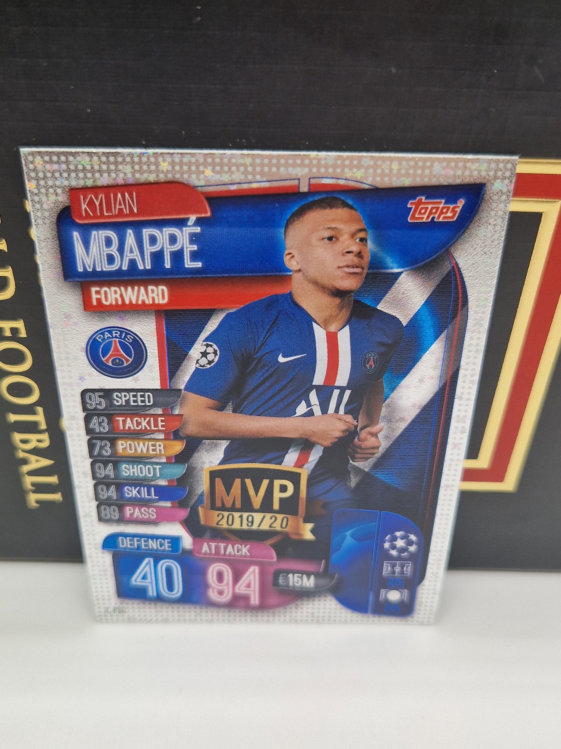 Kylian Mbappe mvp, Topps Match Attax 2020. Soccer Card. Trading Card ...