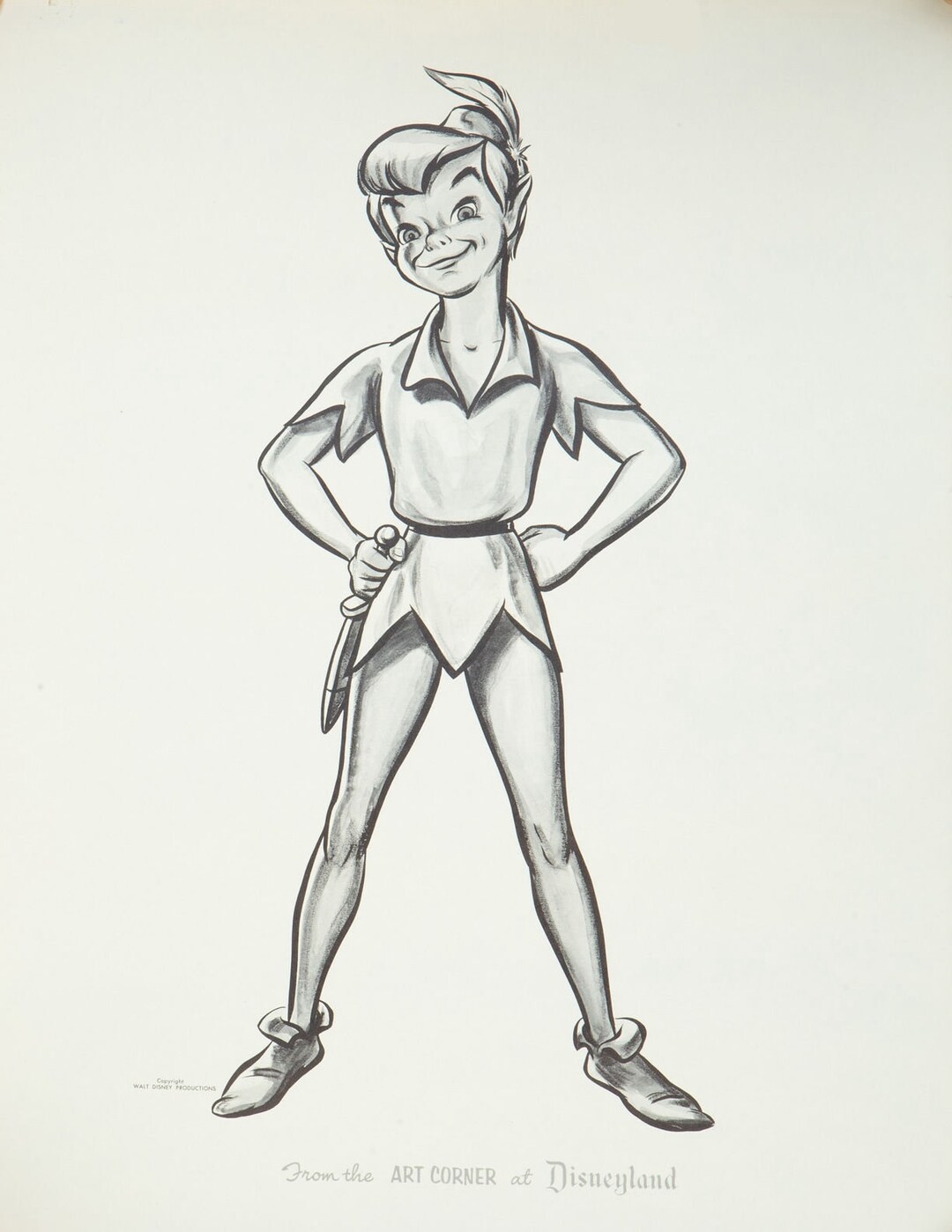 Vintage Peter Pan Print From Art Corner at Disneyland - Etsy