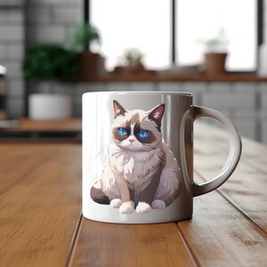 Cute Grumpy CAT Coffee Mug, Adorable Cat Mug, Pet Mug, Everyday Gift ...