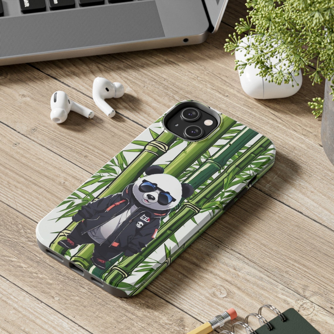 Cute Panda With Sunglasses iPhone Case. Panda Bear Lovers, Animal Print ...
