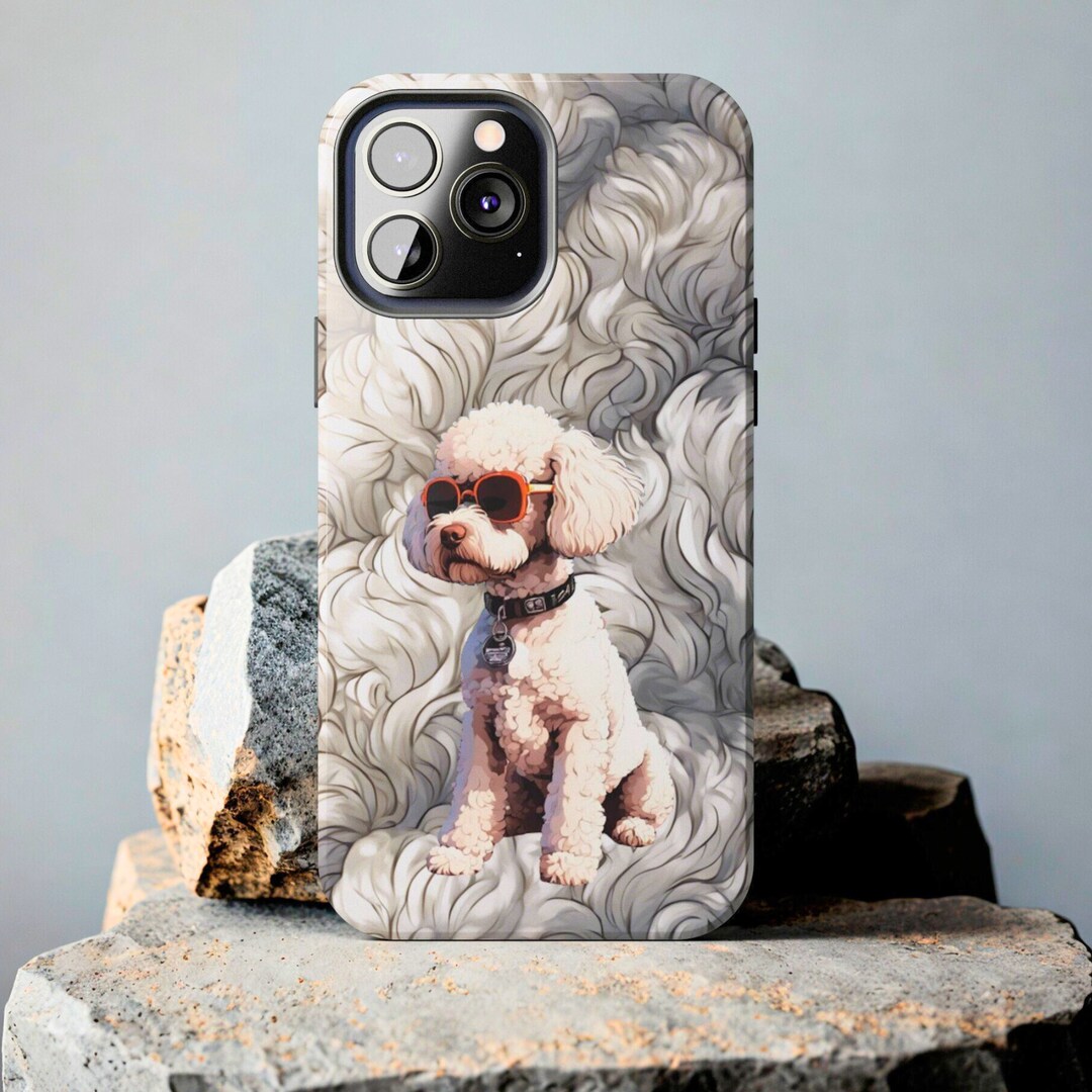 Cute Poodle Dog With Sunglasses Phone Case, iPhone & Samsung, Animal ...