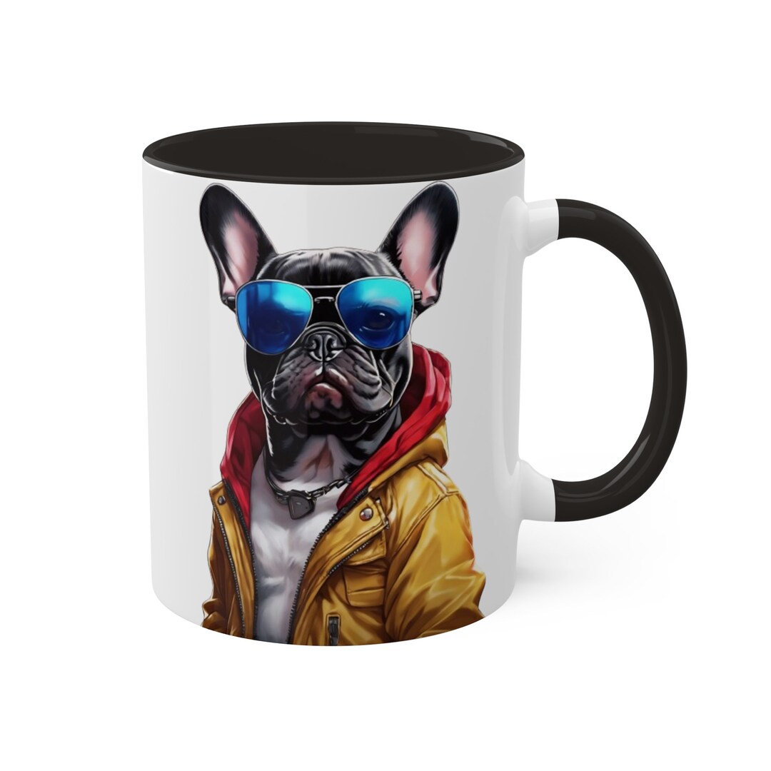 Colorful Cute French Bulldog Coffee Mug, Cute Frenchie Mug, Pet Mug ...