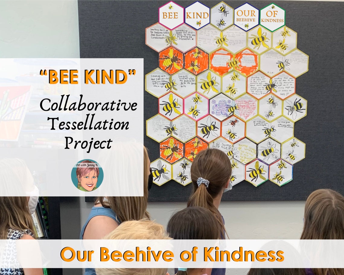 Kindness Craft: "bee Kind" Collaborative Tessellation Poster (digital ...