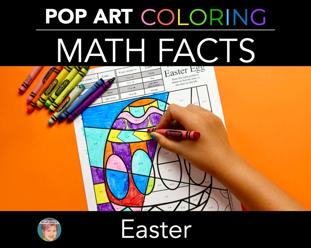 Easter Themed Color by Number Math Fact Review Coloring Pages | Fun ...