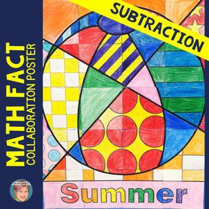 Printable Subtraction Review Collaborative Color by Number Poster ...