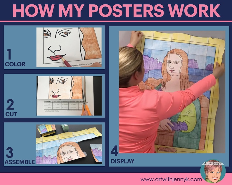 Printable "mona Lisa" by Leonardo Da Vinci Collaboration Poster | Easy ...