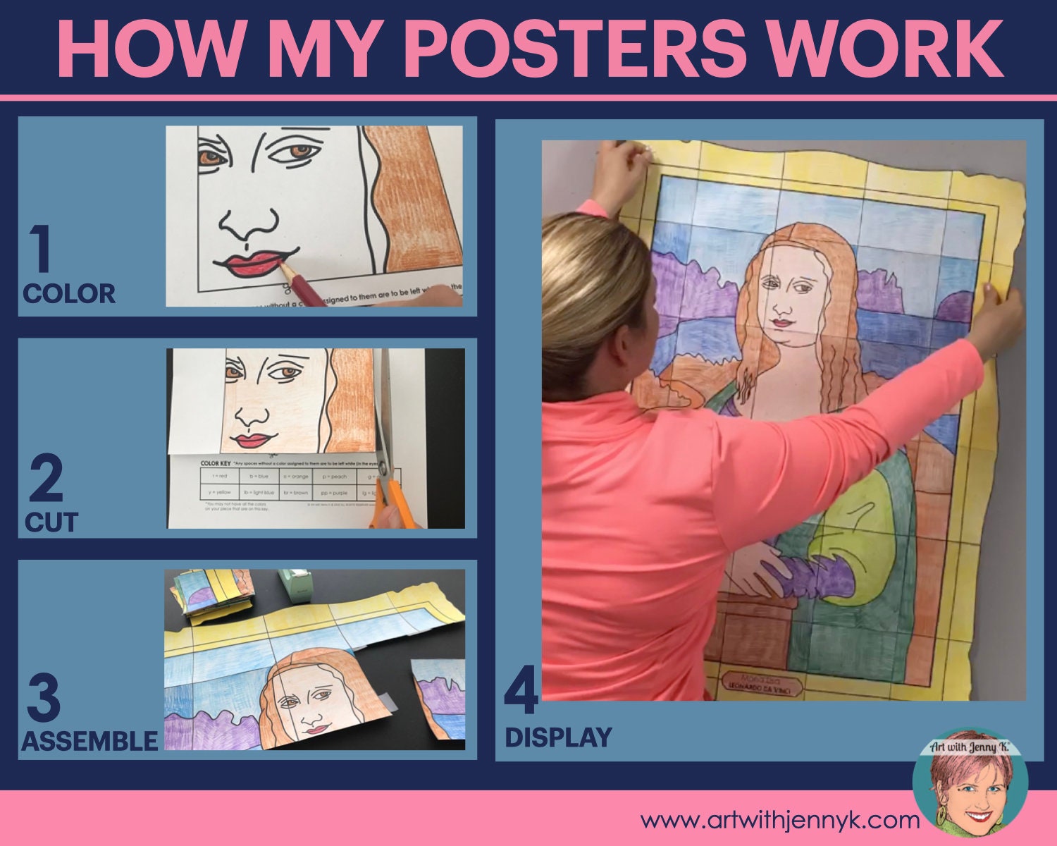 Printable mona Lisa by Leonardo Da Vinci Collaboration Poster Easy Art ...