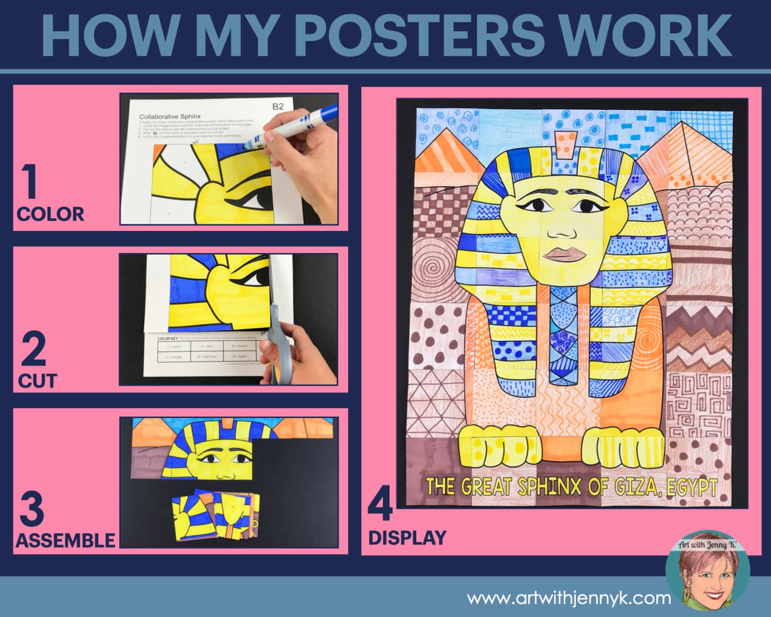 Printable the Great Sphinx of Giza, Egypt Collaborative Poster | Fun ...