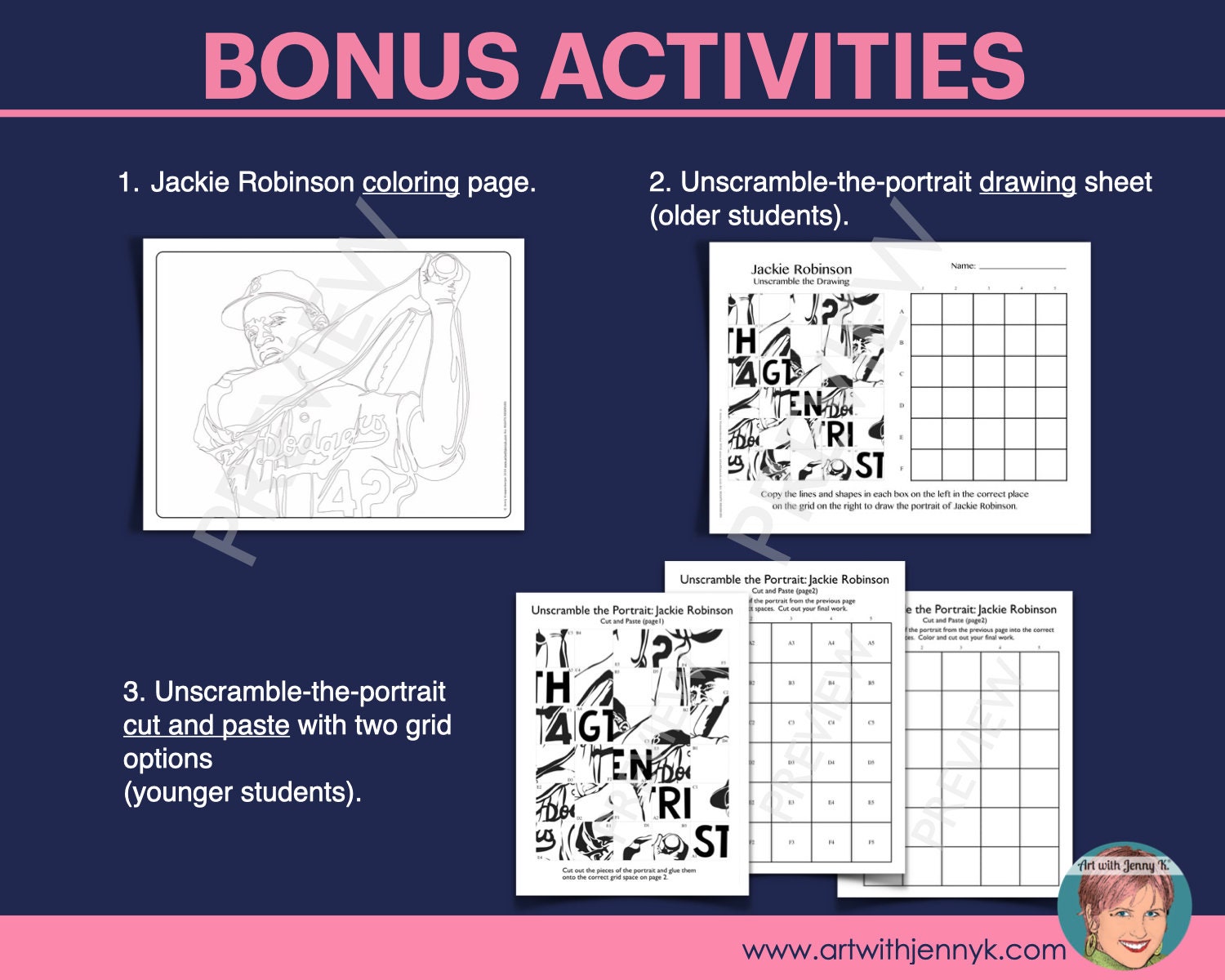 Printable Jackie Robinson Collaborative Coloring Poster | Fun Art ...