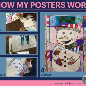 Printable Pop Art Snowman Collaborative Door Poster | Great Winter Art ...