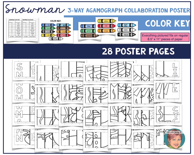 Printable Winter Craft Activity for Kids Collaborative 3D States of ...