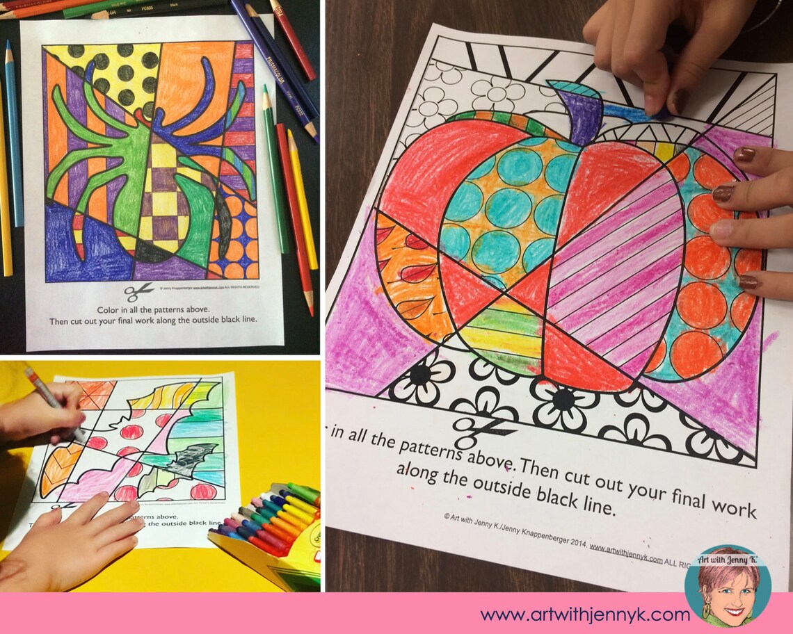 Printable "pop Art" Halloween Coloring Pages + Writing | No Prep ...