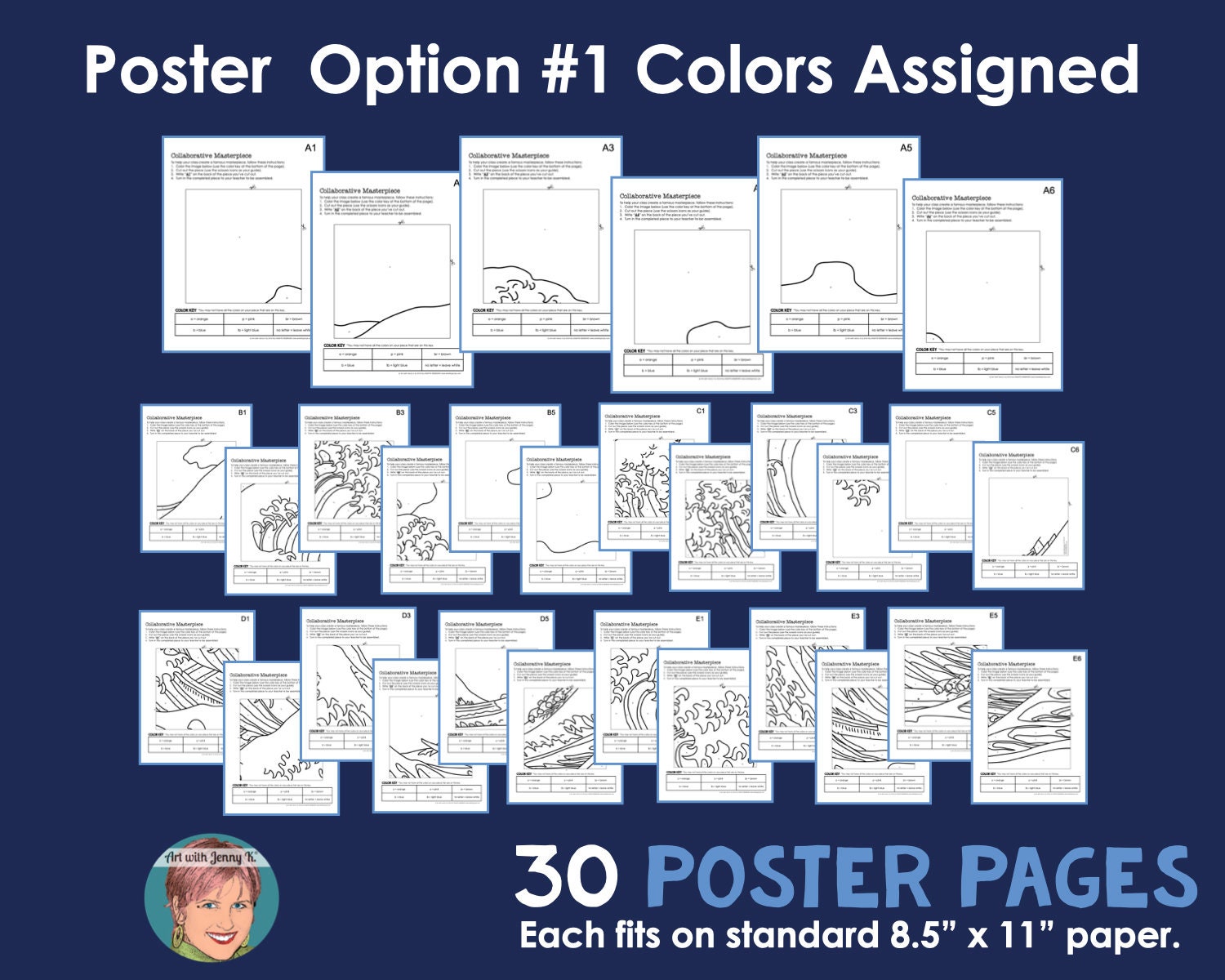 Printable the Great Wave off Kanagawa by Hokusai Collaborative Poster ...