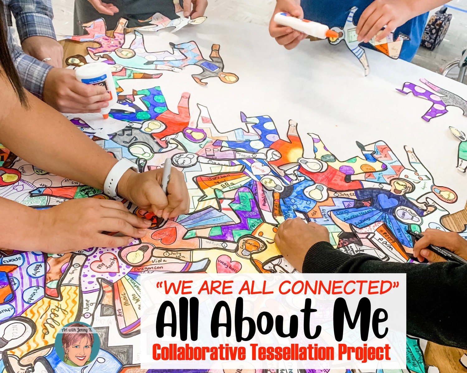 All About Me Tessellation Printable we Are All Connected Fun Back to ...