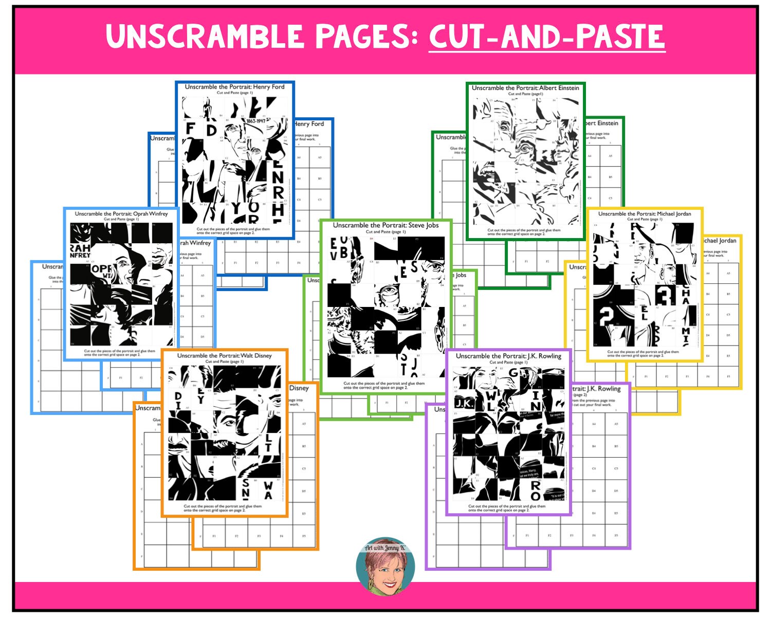 Unscramble the Famous Failures Printable Fun Growth Mindset Art ...