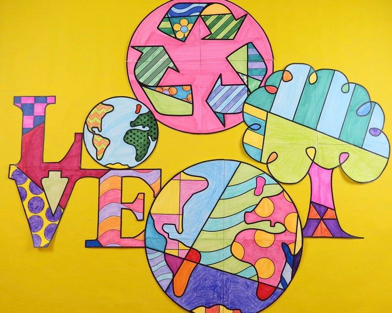 Printable Earth Day Coloring Table Posters | Makes a Great Bulletin ...