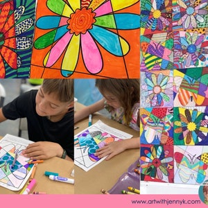 Printable Pop Art Spring Coloring Pages + Writing | No Prep Print and ...