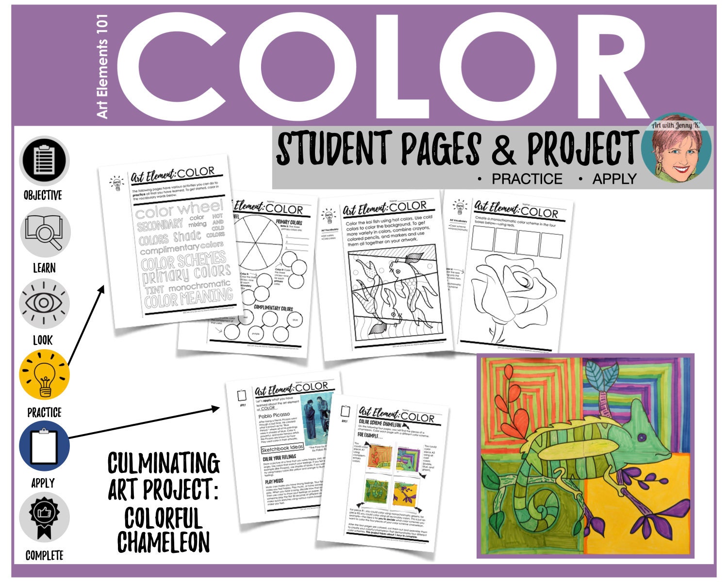 Art Elements 101 Unit 3: COLOR | Printable Art Lessons for Kids | Art ...