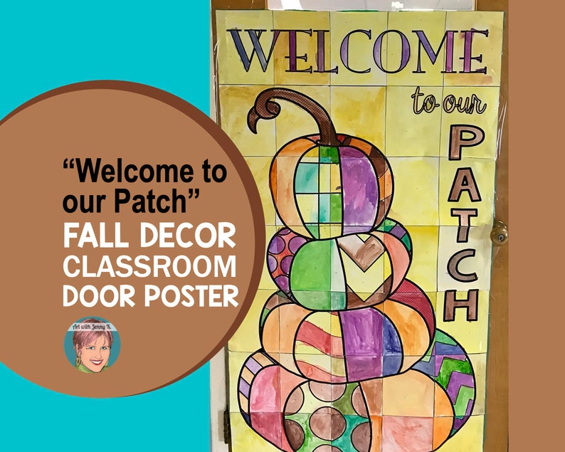 Printable DIY "welcome to Our Patch" Collaborative Coloring Door Decor ...