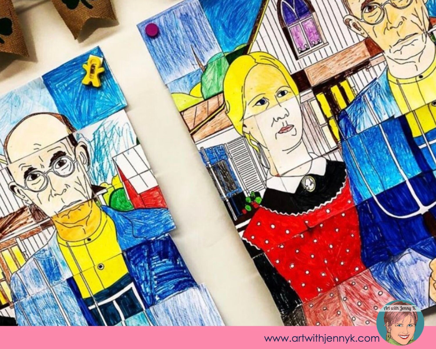 Printable "american Gothic" by Grant Wood Collaboration Poster | Easy ...