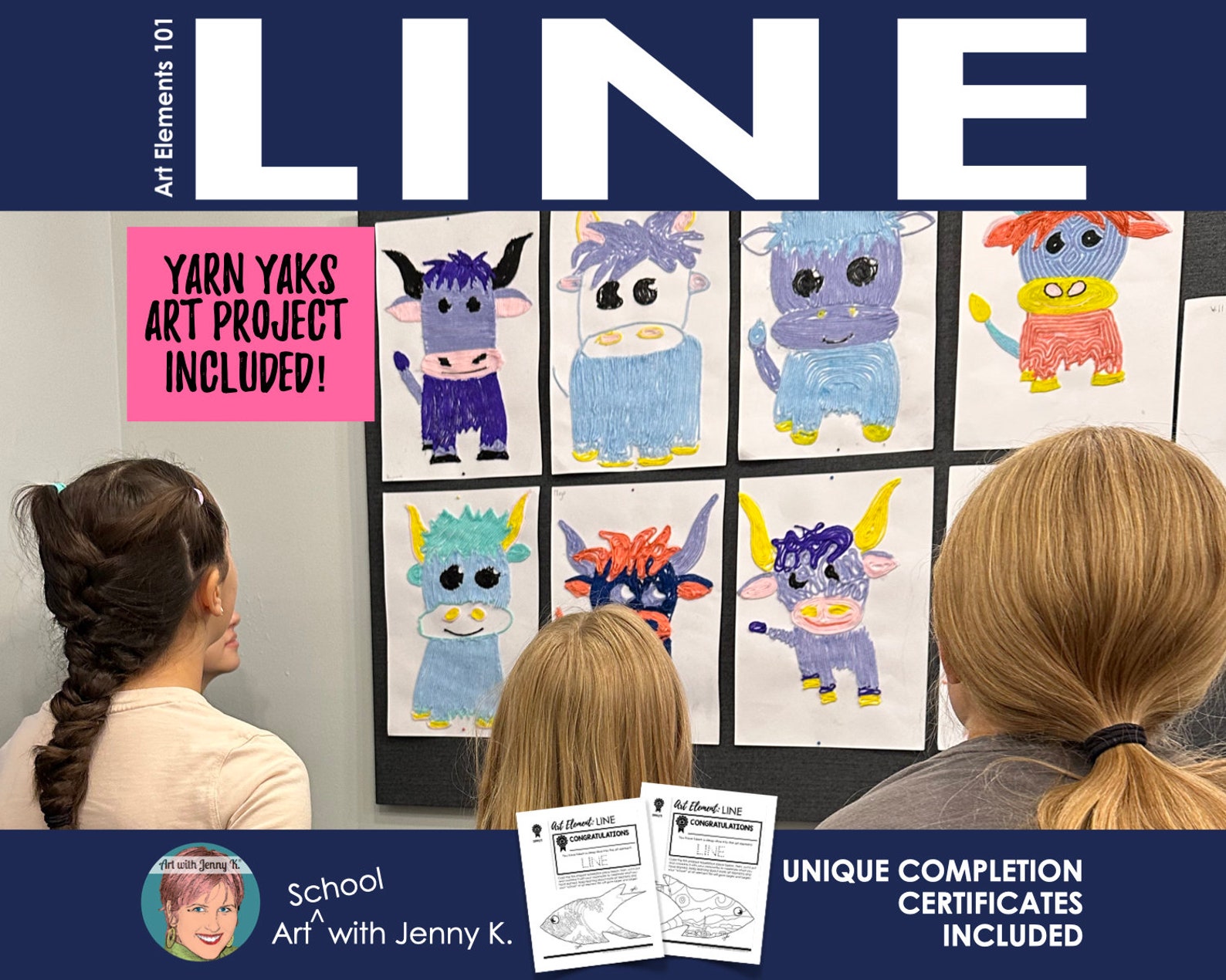 Art Elements 101 Unit 1: LINE | Printable Art Lessons for Kids | Art ...