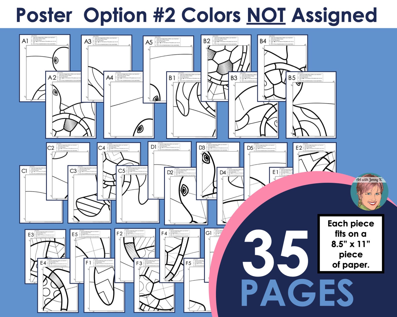 Printable Pop Art Sea Turtles Collaborative Poster | Fun Ocean Animals ...