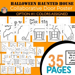Halloween Haunted House Collaborative Coloring Poster: Classroom Door ...