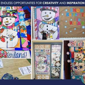 Printable Pop Art Snowman Collaborative Door Poster | Great Winter Art ...